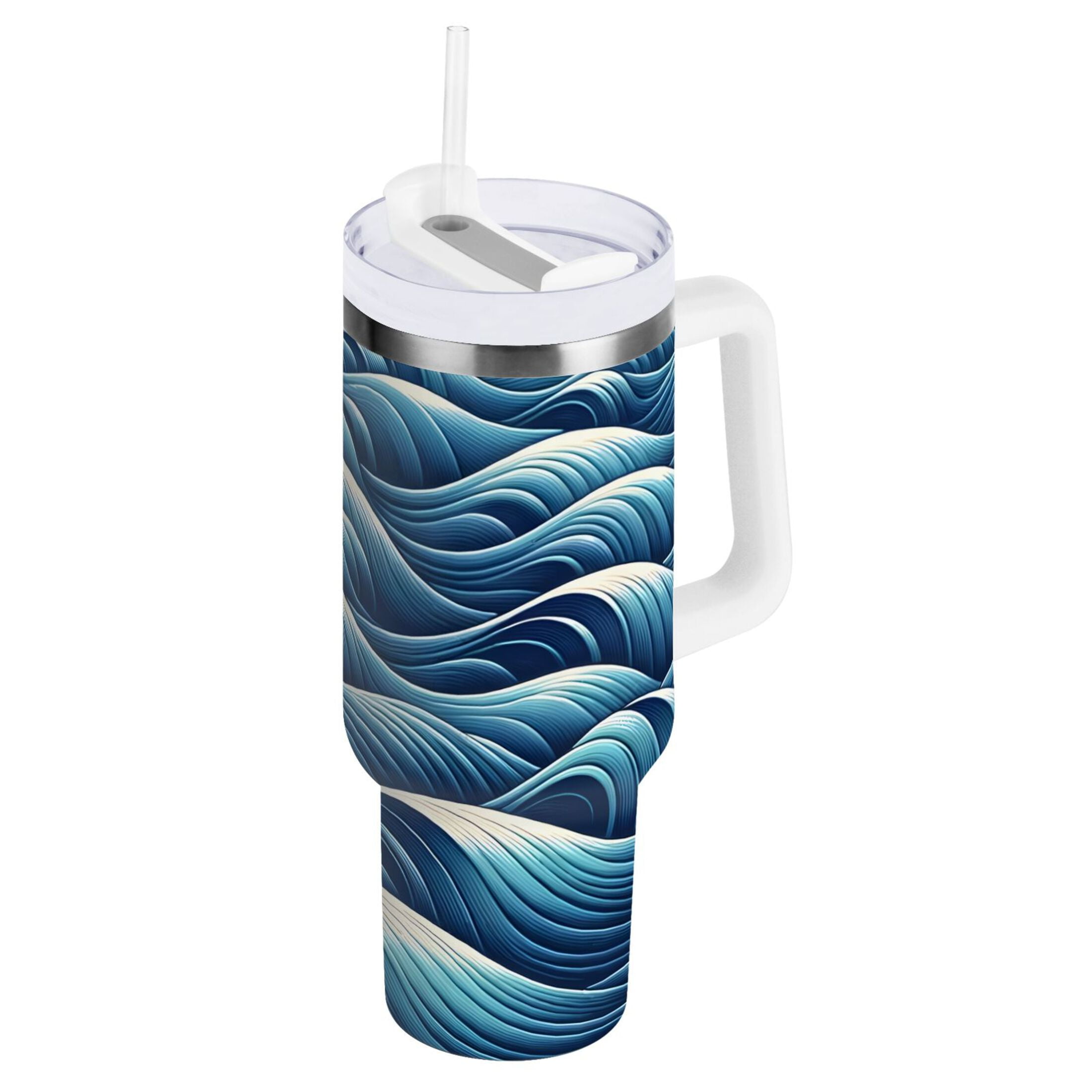 Ocean Wave 30 oz Tumbler with Handle and Straw Lid Vacuum Insulated Cup ...