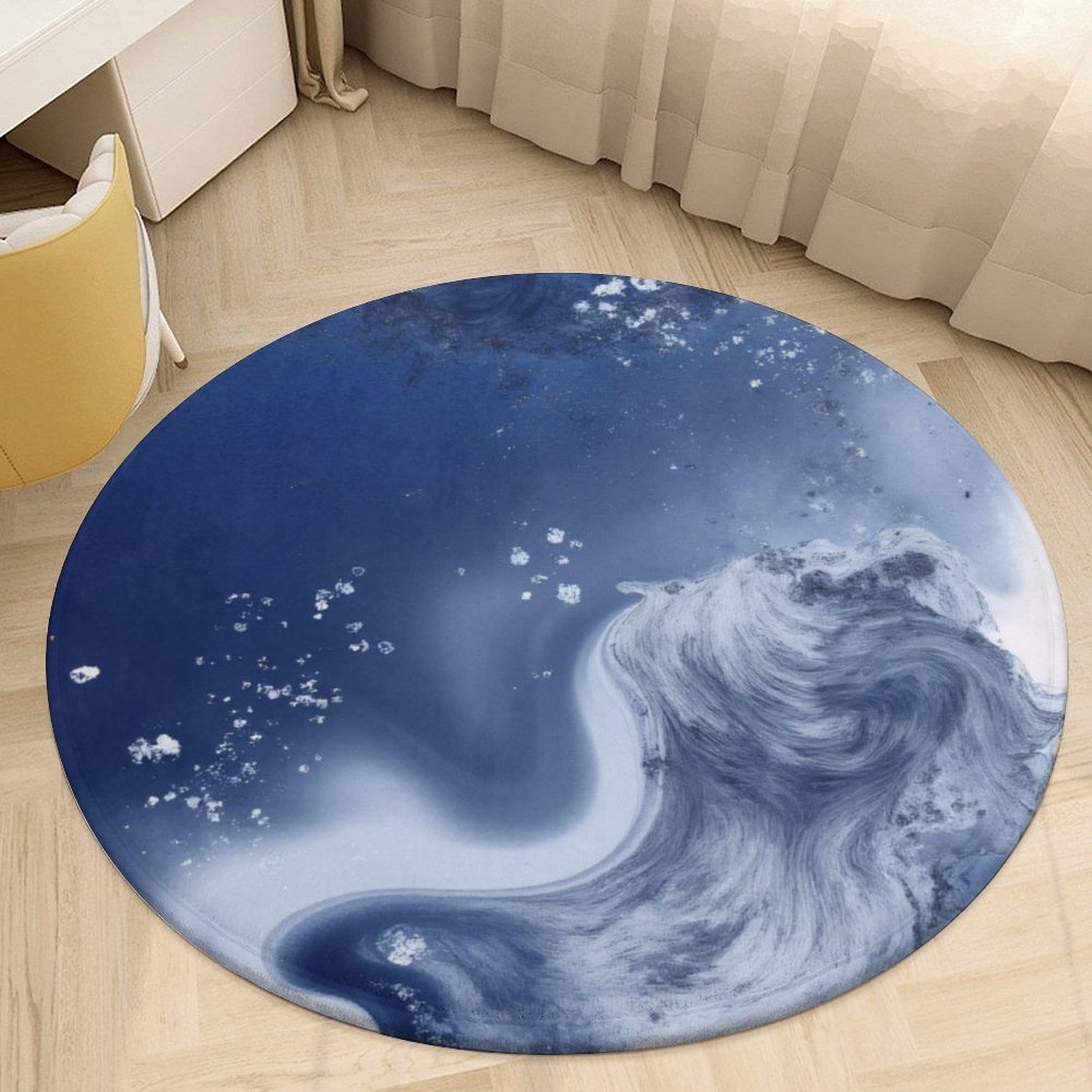 Ocean Wave Abstract Art Round Area Rugs for Bedroom Living Room, 6FT ...