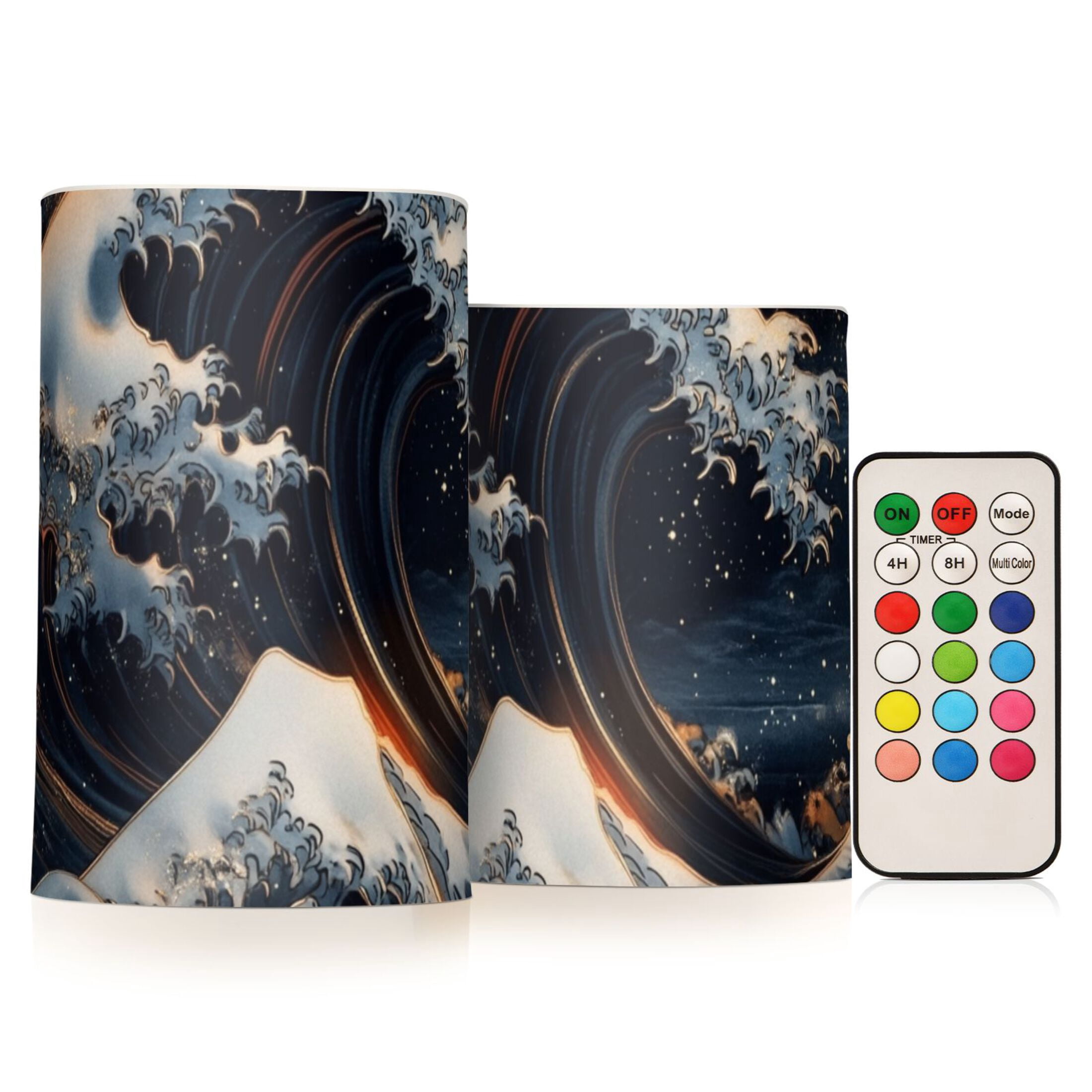 Ocean Wave Art Flickering Flameless Candles Battery Operated with ...