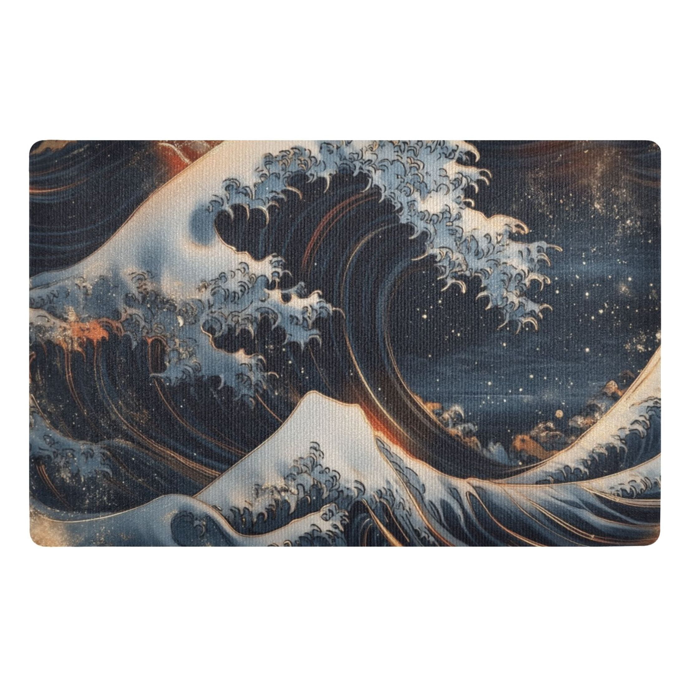 Ocean Wave Art Floor Door Mat Outdoor Indoor for Home Entrance Welcome ...