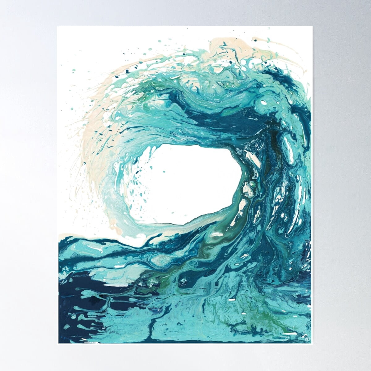 Ocean Wave Art Print Picture - Turquoise Sea Surf Beach Decor Poster ...
