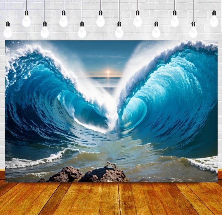 Ocean Wave Backdrop Birthday Party Outdoor Ocean Waves Banner ...