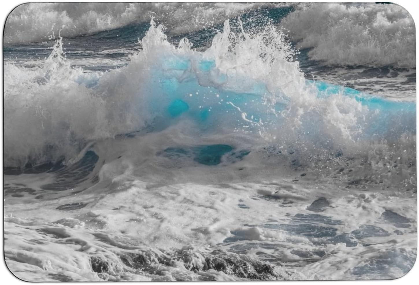 Ocean Wave Beach Seaside Bathroom Mats Super Absorbent Washable Rubber ...