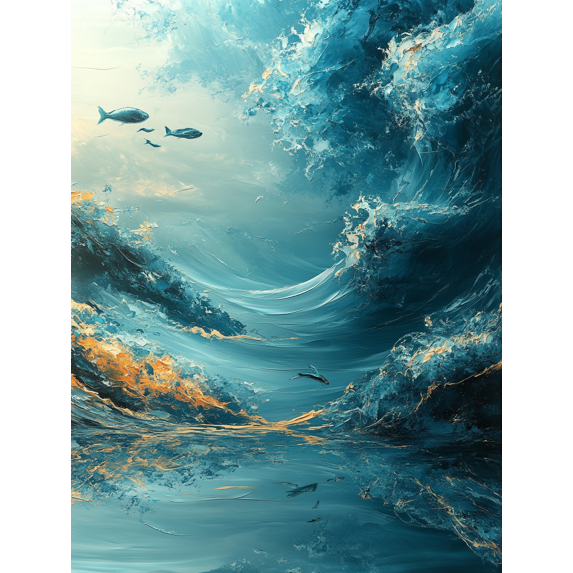 Ocean Wave Canvas Art Print，Suitable for Living Room，Bedroom，Office ...
