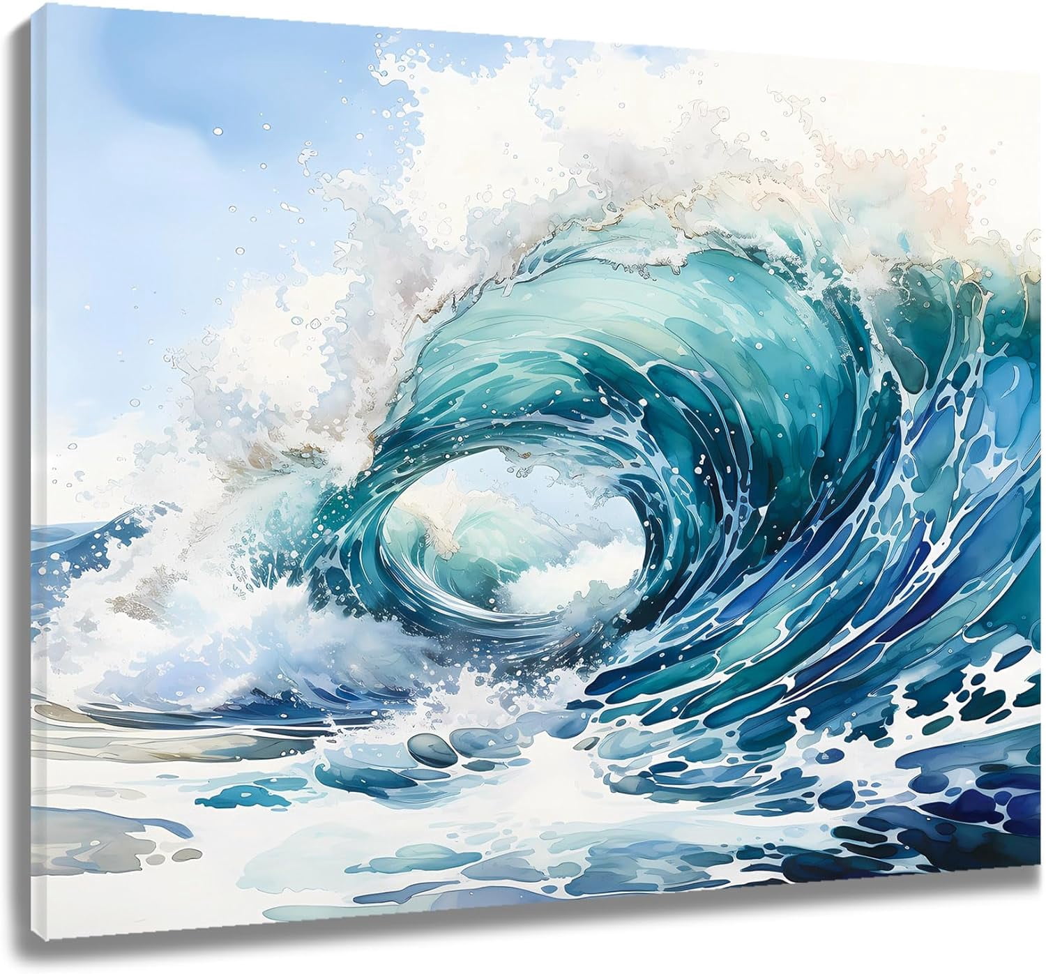 Ocean Wave Canvas Wall Art Modern Abstract Surf Scenery Wall Art for ...