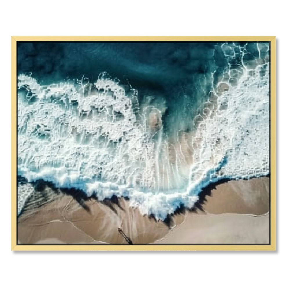Ocean Wave Canvas Wall Art Navy Blue Ocean Pictures Beach Scene ...