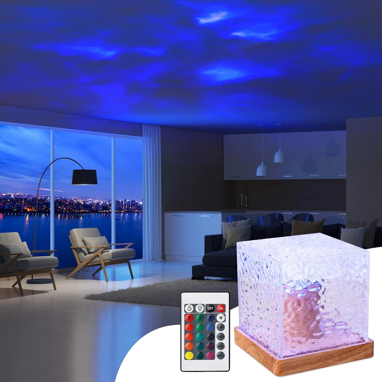 Ocean Wave Ceiling Projector, Colors Changing Show Aurora Glow Lamp With Remote,Underwater ...