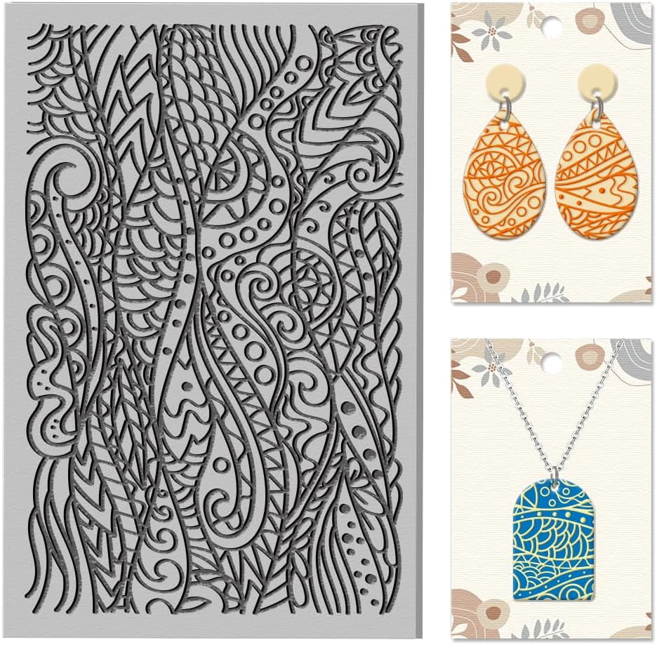 Ocean Wave Clay Texture Mat Sea Clay Modeling Pattern Pad Plant Texture Sheets for Polymer Clay ...