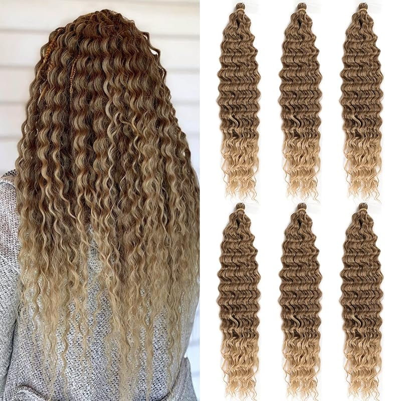 Ocean Wave Crochet Hair 22inch Brow Curly Crochet Hair Extensions ...