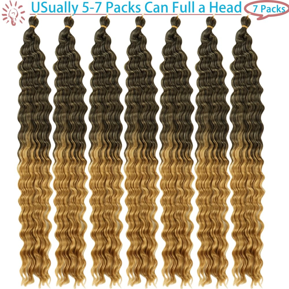 Ocean Wave Crochet Hair 24 Inch Deep Wave Crochet Hair 7 Packs ...