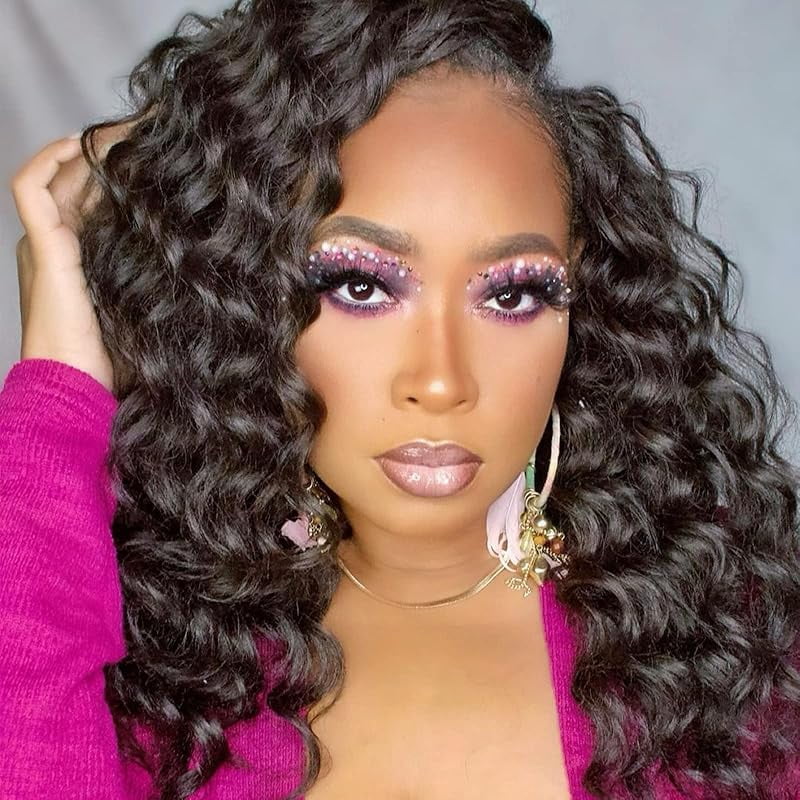 Ocean Wave Crochet Hair - 9 Inch 8 Packs Natural Black Short Curly Deep ...