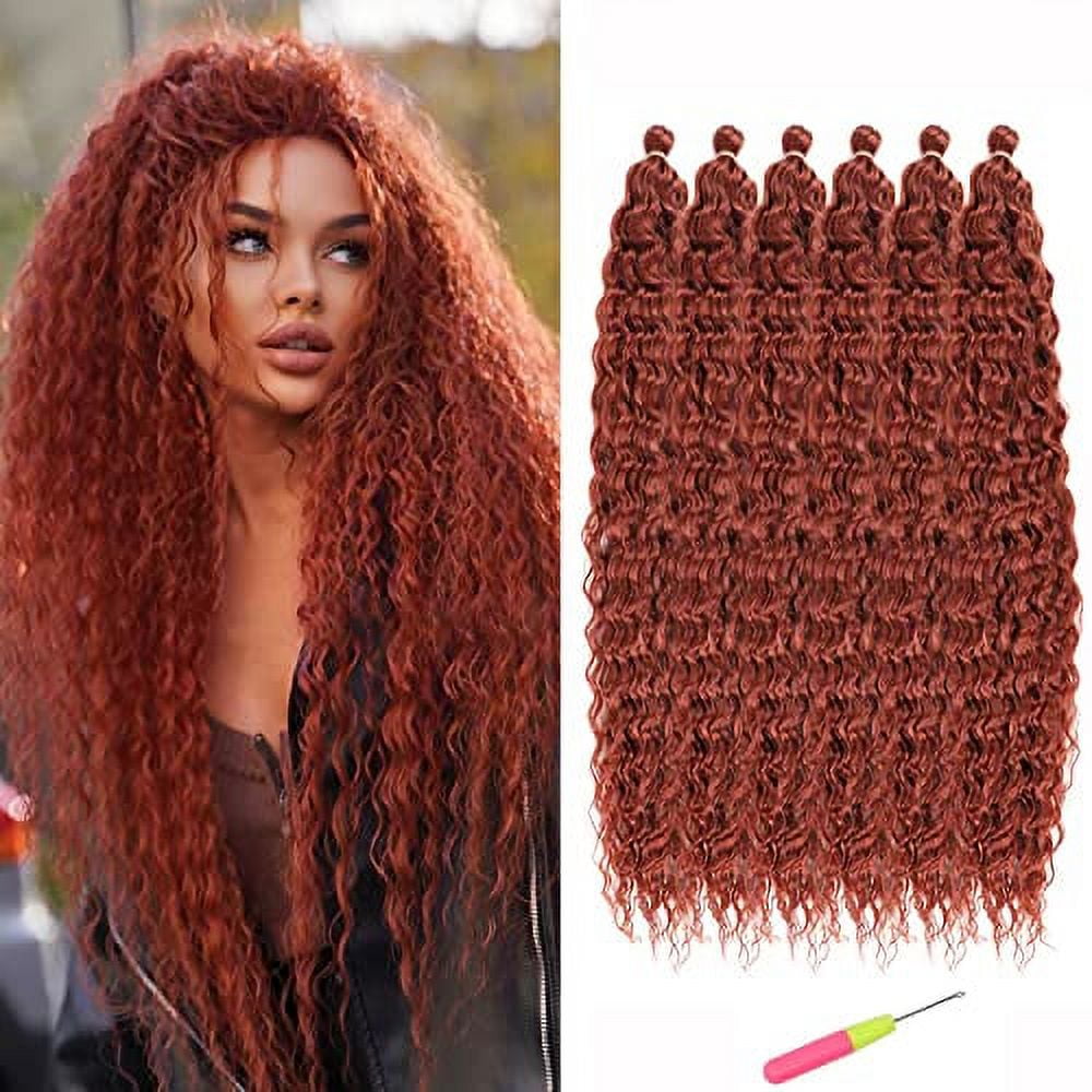 Ocean Wave Crochet Hair .. Ginger Wavy Crochet Hair .. 30 inch #350 ...