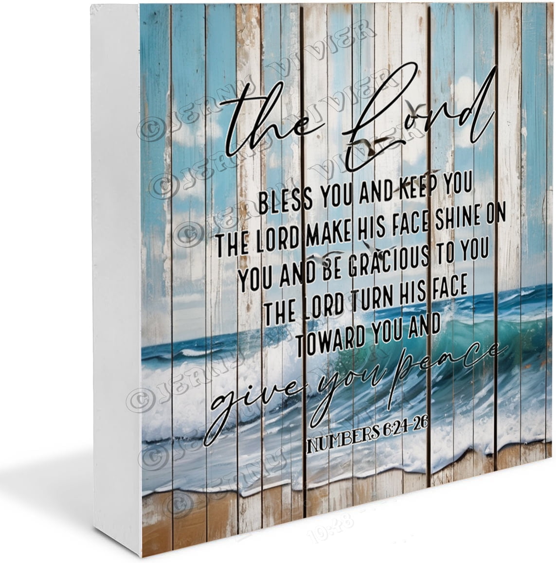 Ocean Wave Decor The Lord Bless You and Keep You Inspirational Wood Box ...