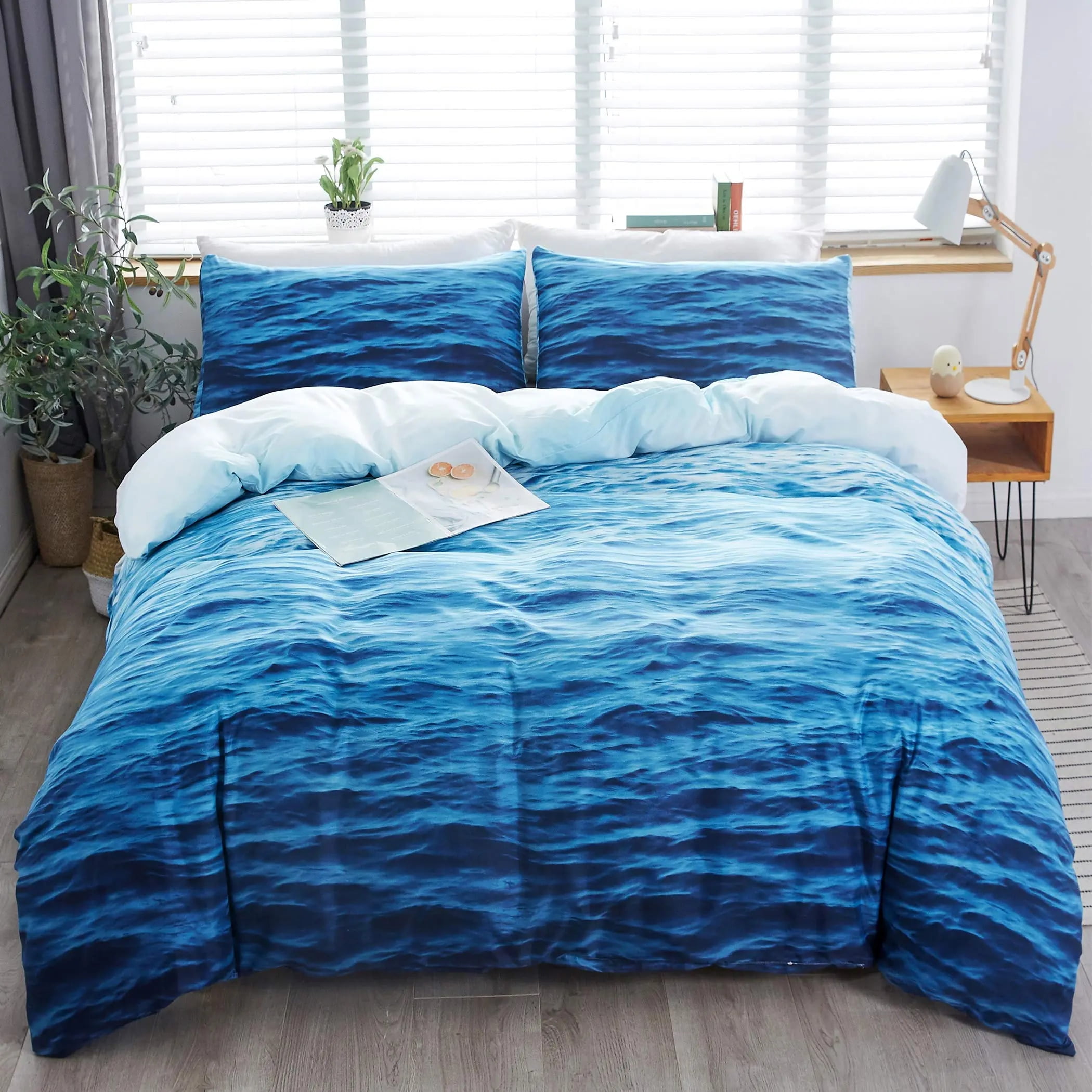 Ocean Wave Duvet Cover Set Full Size Waves Bedding Set Hawaiian ...