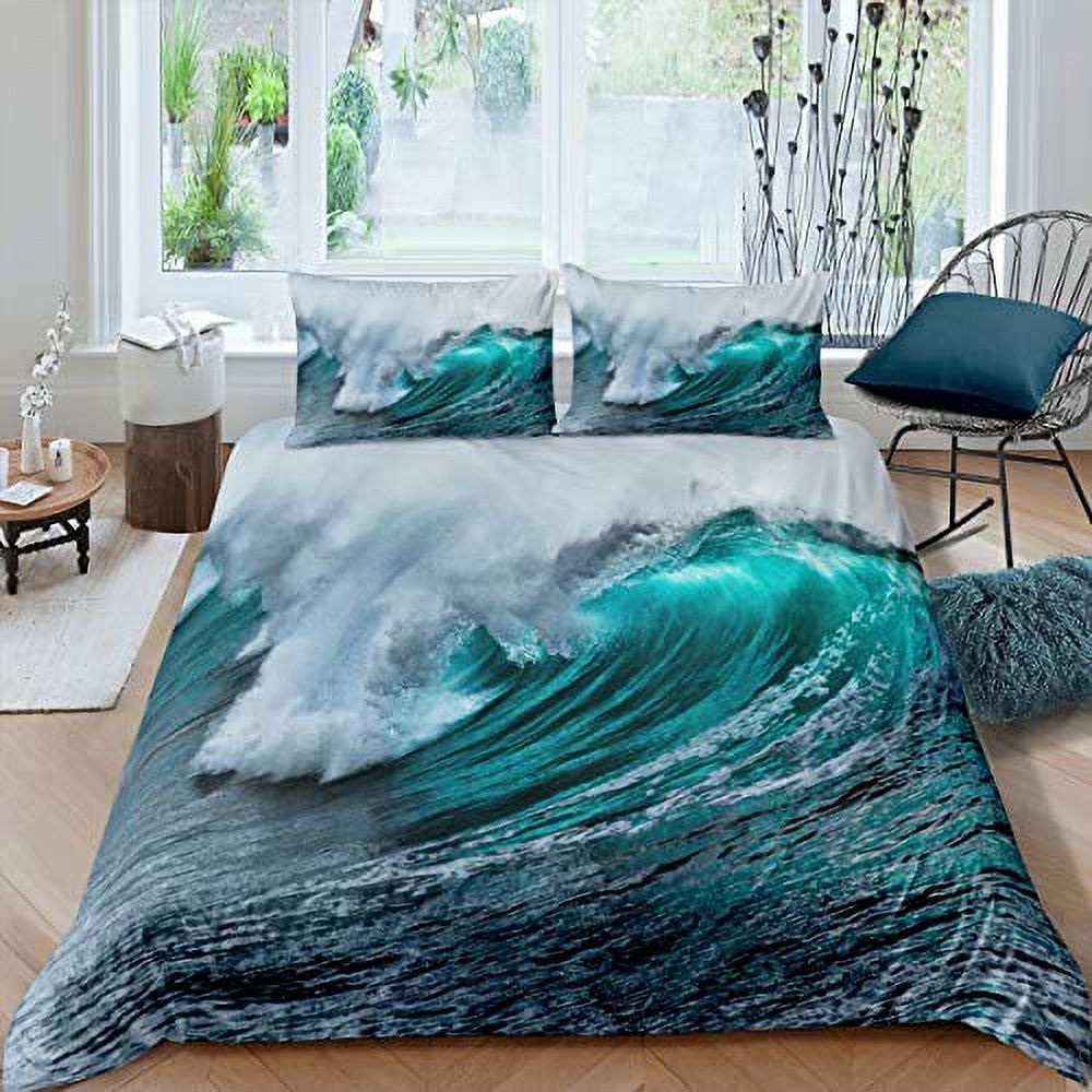 Ocean Wave Duvet Cover Set for Kids Boys Teens Sea Wave Surfing l Style ...
