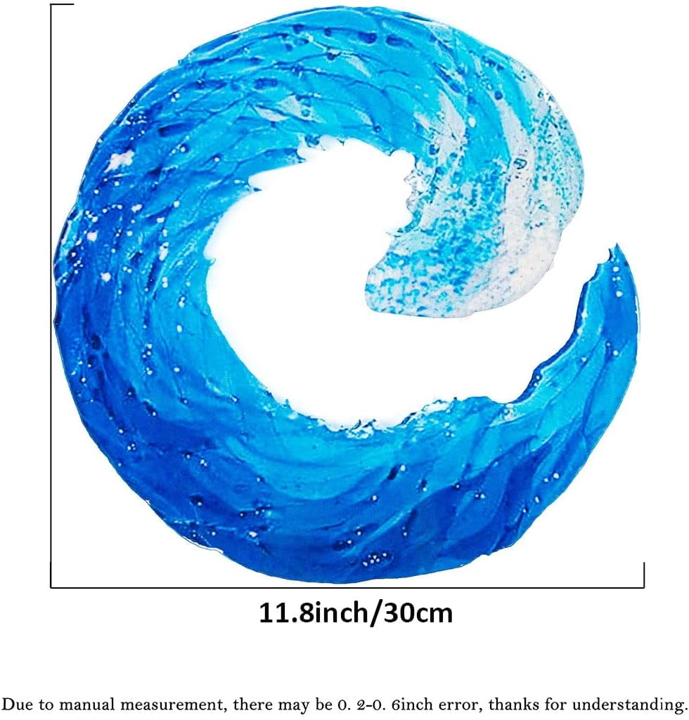 Ocean Wave Fusion Acrylic Sculpture 12In Sculptures Decoration Blue Sea ...