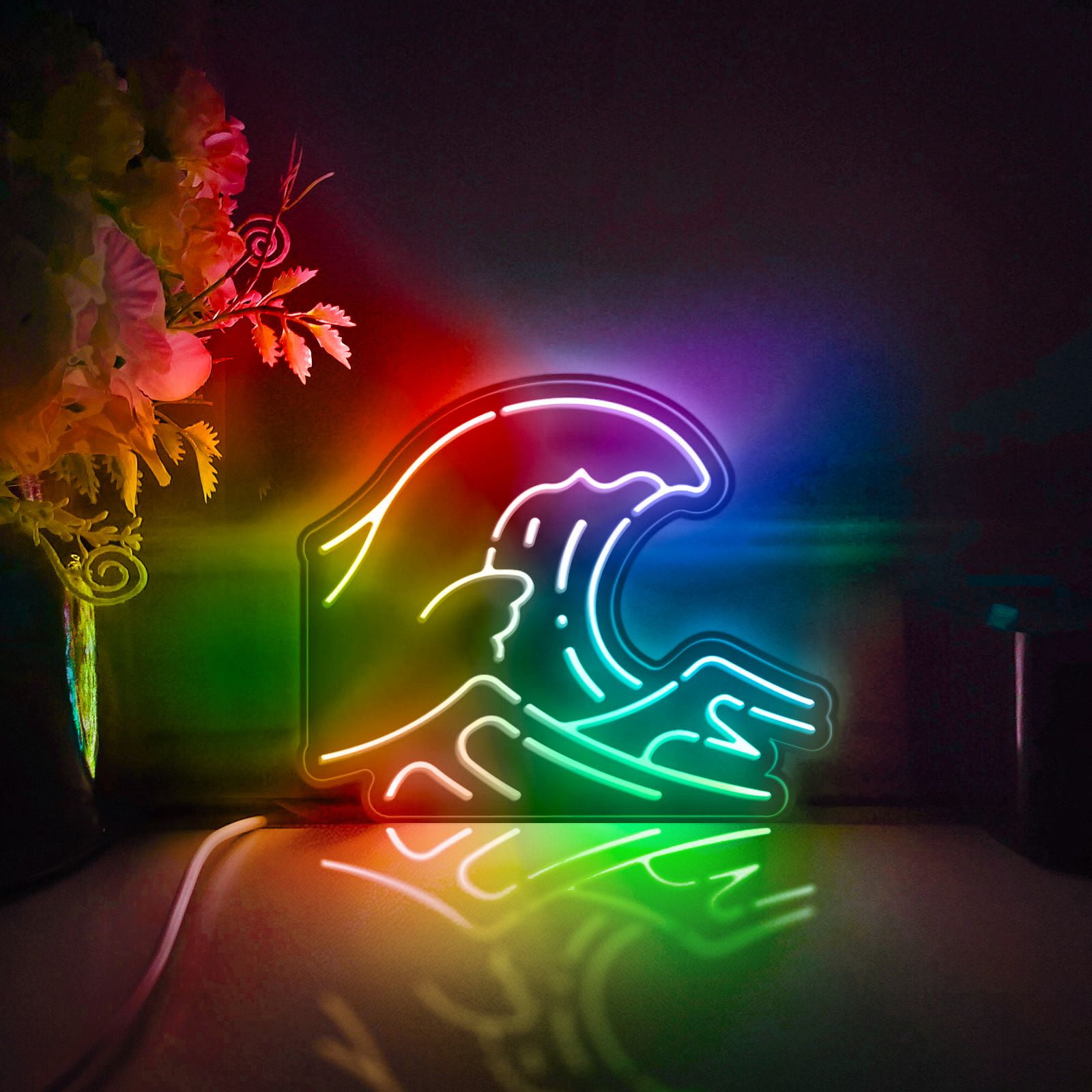 Ocean Wave Led Light Box, Dimmable Neon-Like Light Signs USB Power for ...