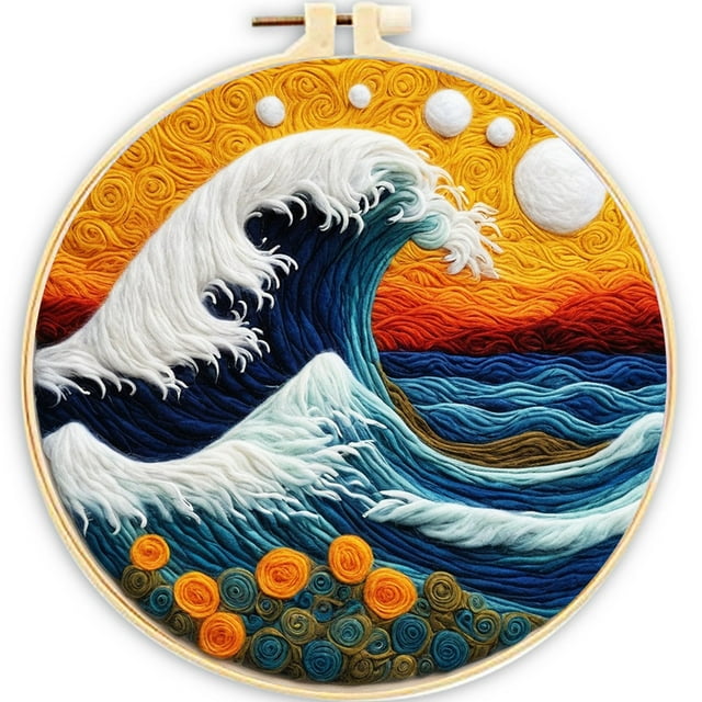Ocean Wave Needle Felt Painting Set Beginner Felt Painting Set with ...
