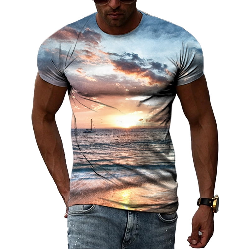 Ocean Wave Pattern TShirts Summer Fashion Beach Short Sleeve 3d Printed ...