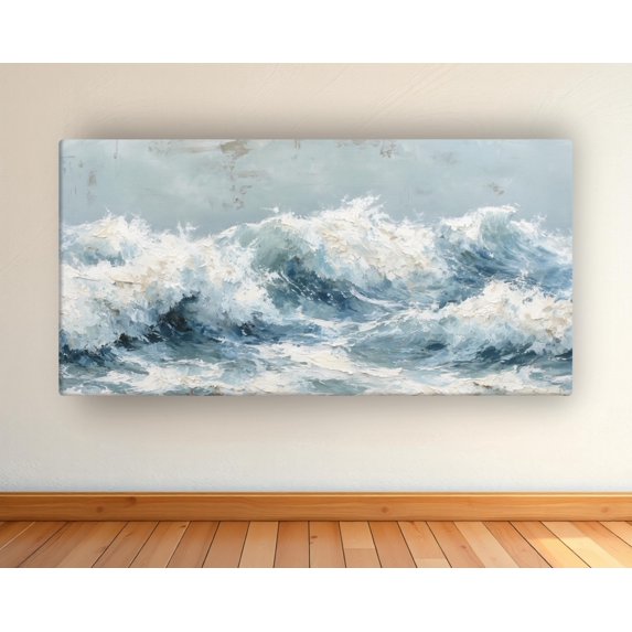 Ocean Wave Poster Coastal Seascape Wall Art Poster Warm Present Vintage ...