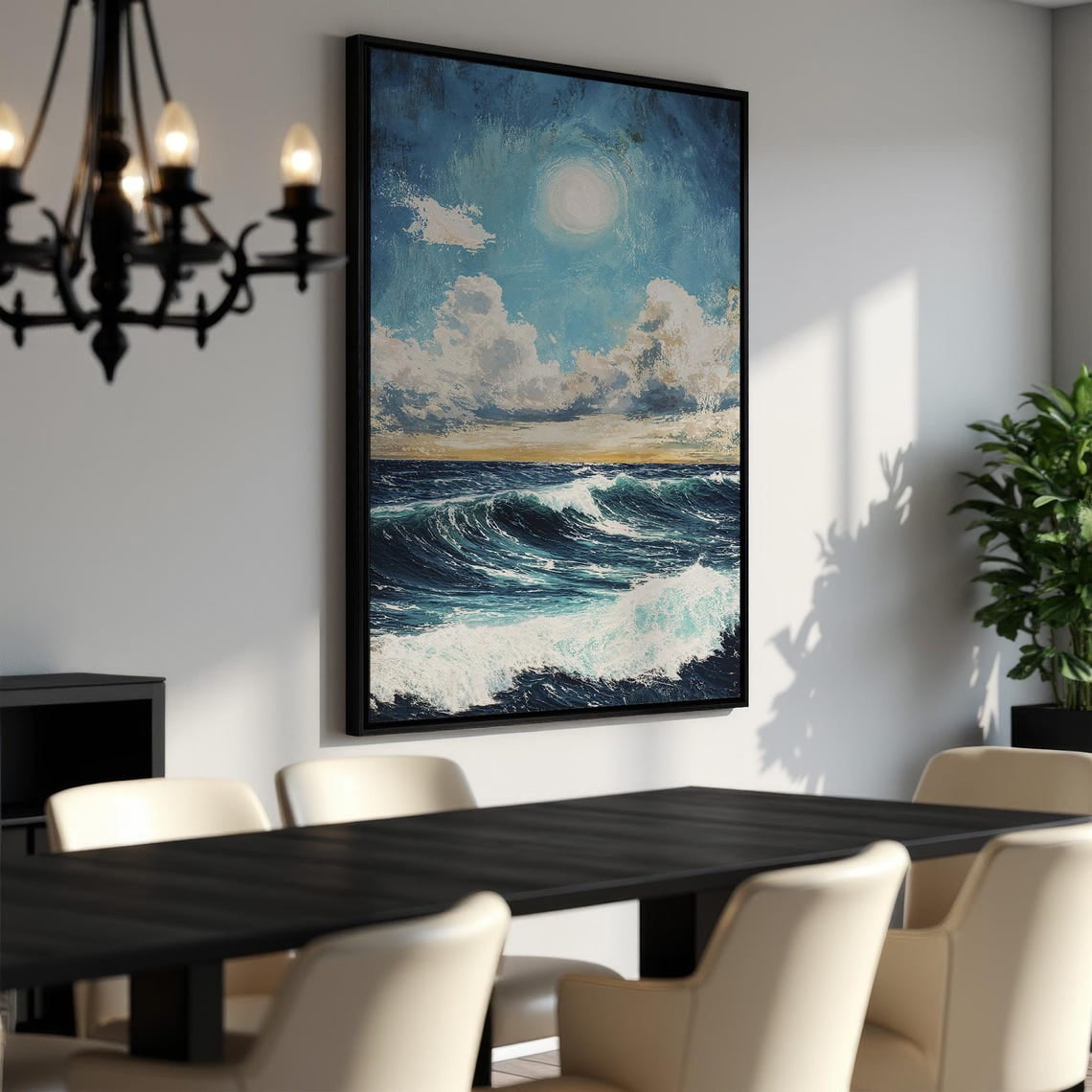 Ocean Wave - Poster - Wall Art - Seascape Poster - Blue Coastal Decor ...