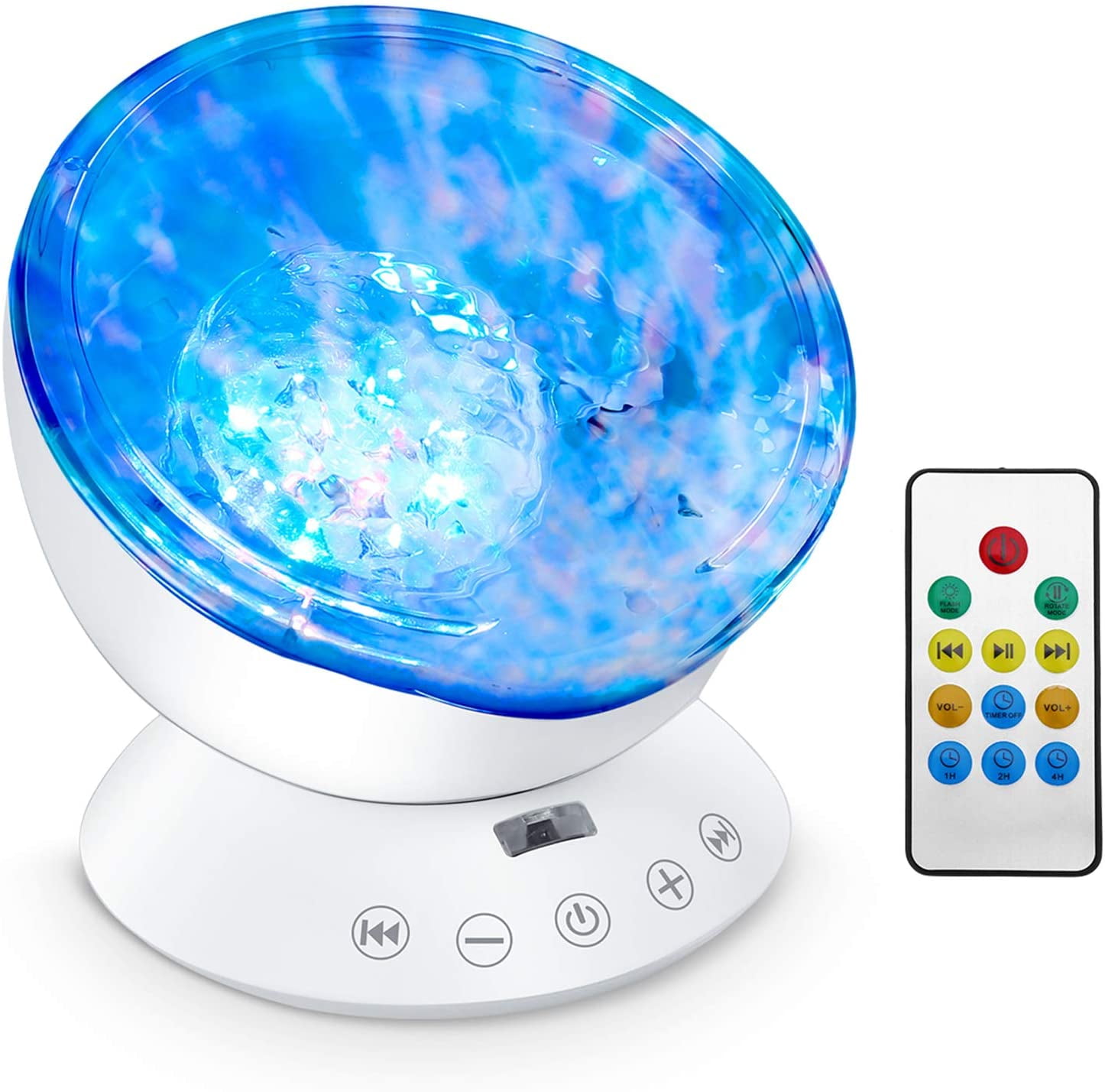 Ocean Wave Projector, 12 LED Night Light Lamp with Adjustable Lightness ...