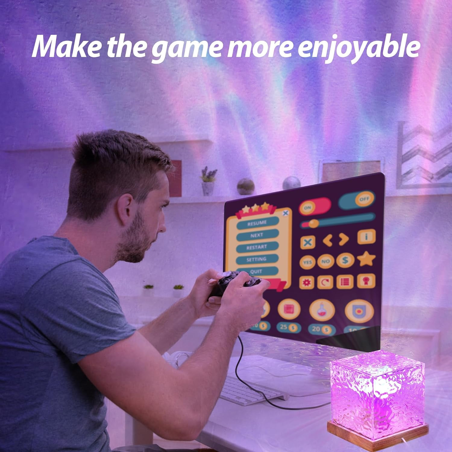 Ocean Wave Projector Lamp, Northern Lights Aurora Projector Light, 16 ...