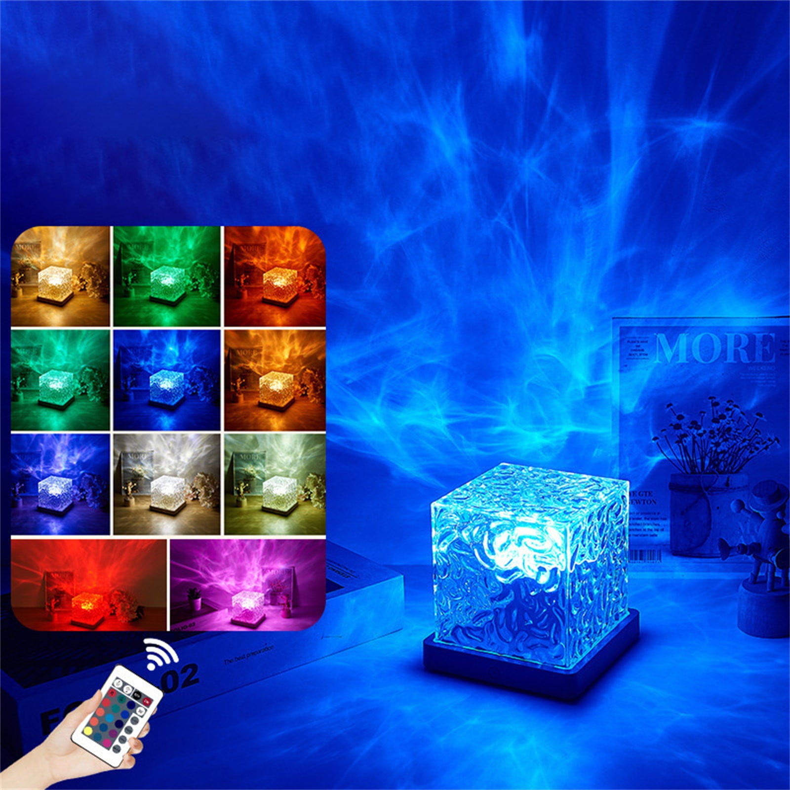 Ocean Wave Projector Light,16 Colors Midnight Lamp with Touch Control ...