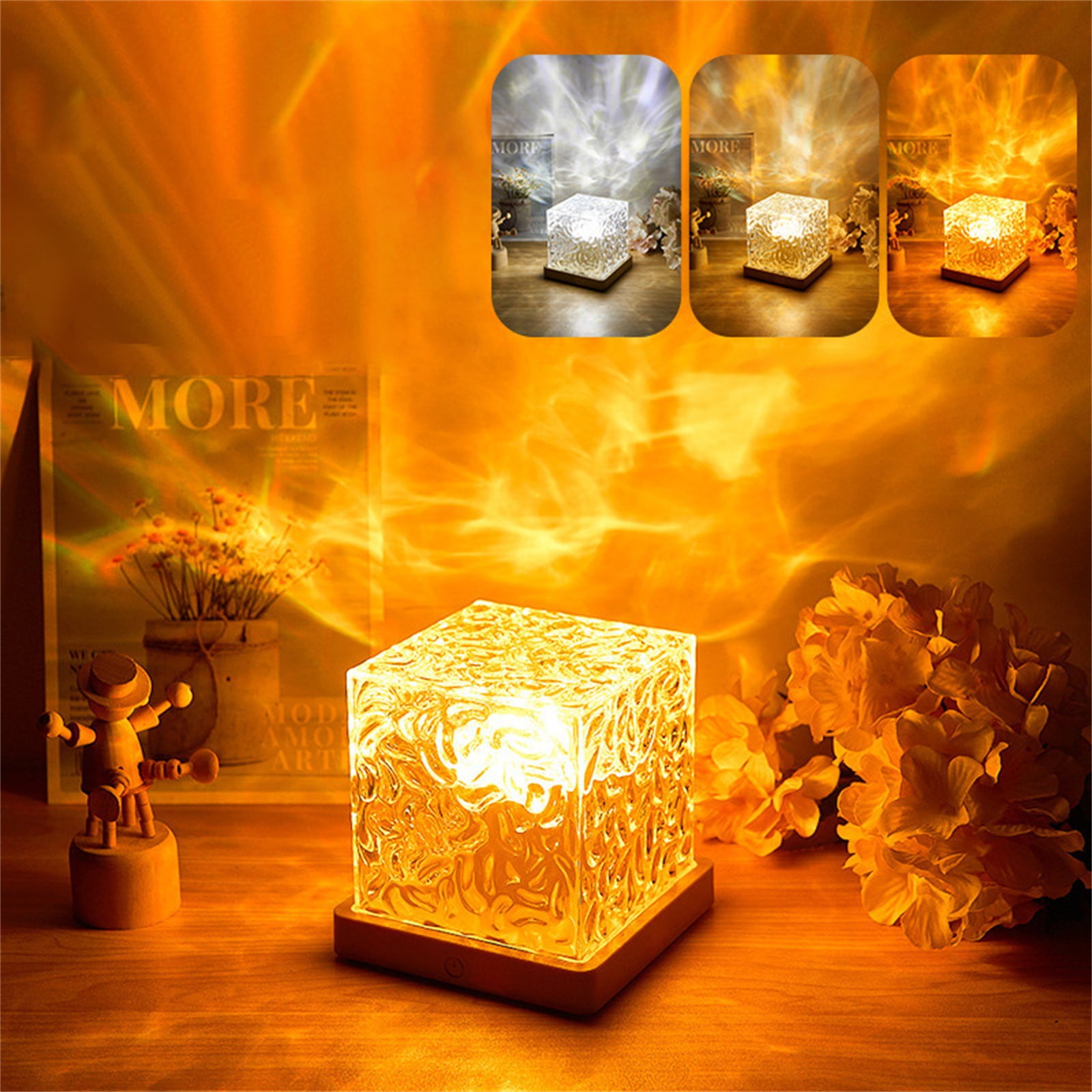 Ocean Wave Projector Light,16 Colors Midnight Lamp with Touch Control ...