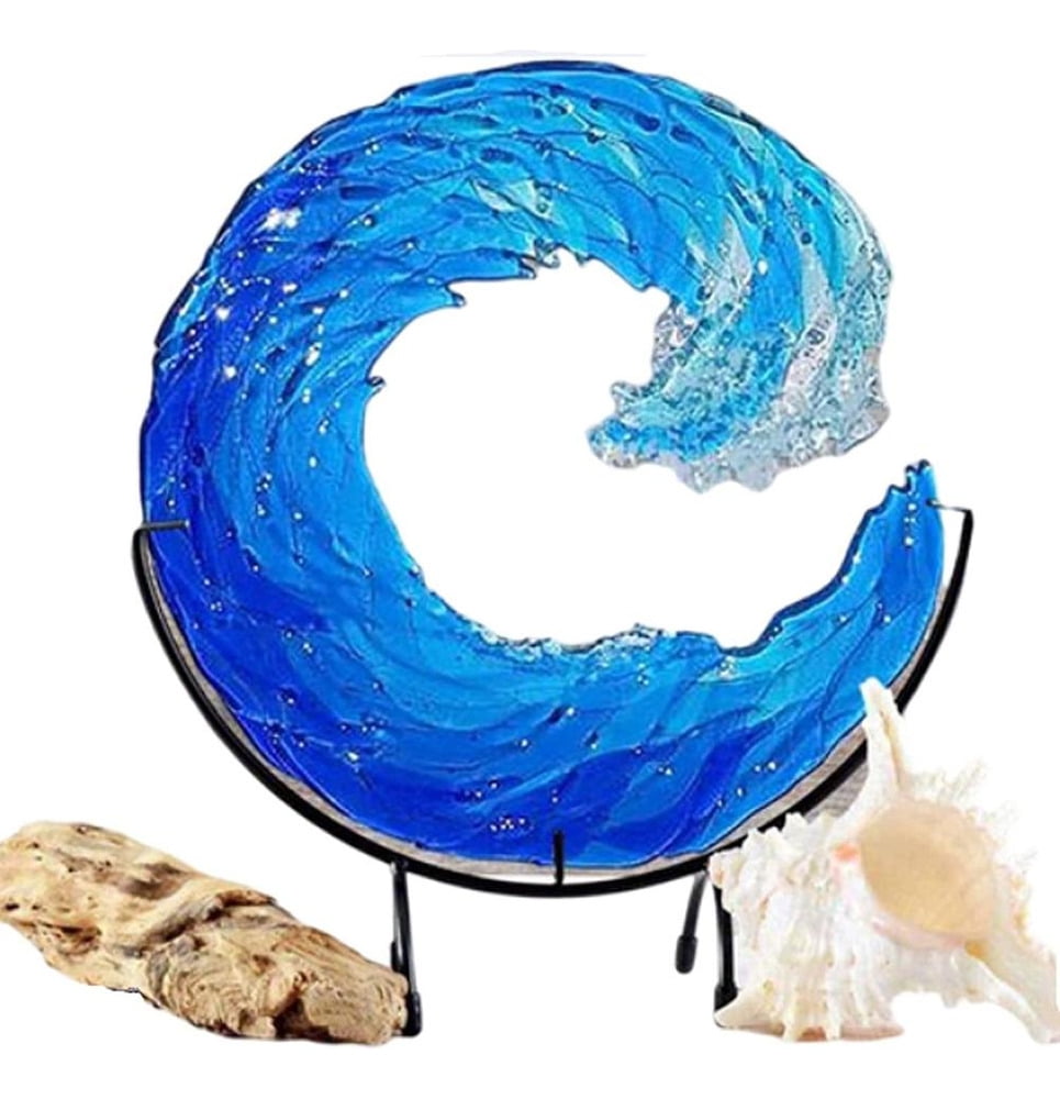 Ocean Wave Sculpture, Blue Wave Ornaments, Art - Walmart.com