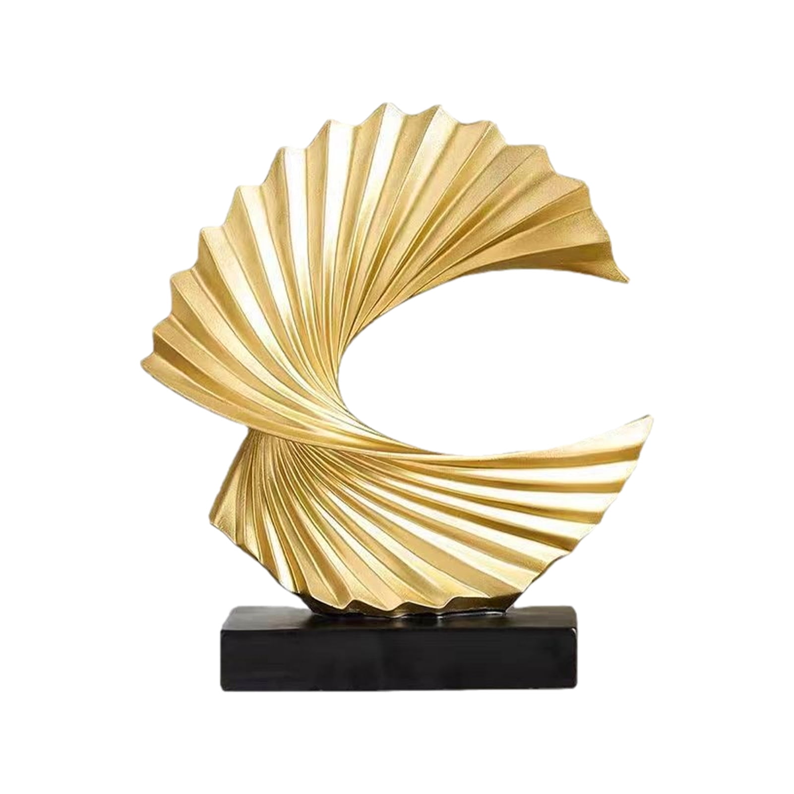 Ocean Wave Sculpture | Gold/White Wave Resin Statue Modern Abstract ...