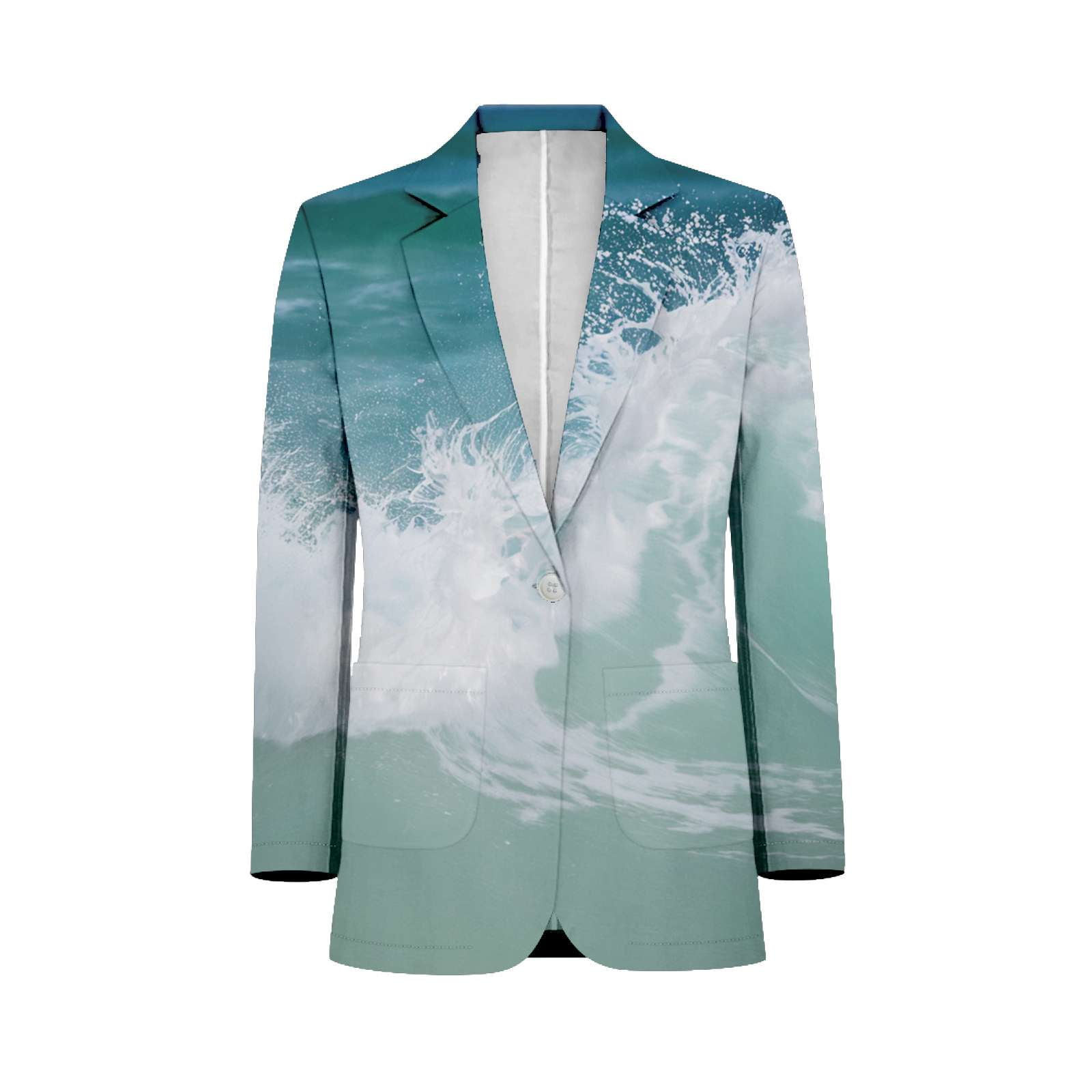 Ocean Wave Splash Customized Men's Suits full man Shawl Collar ...