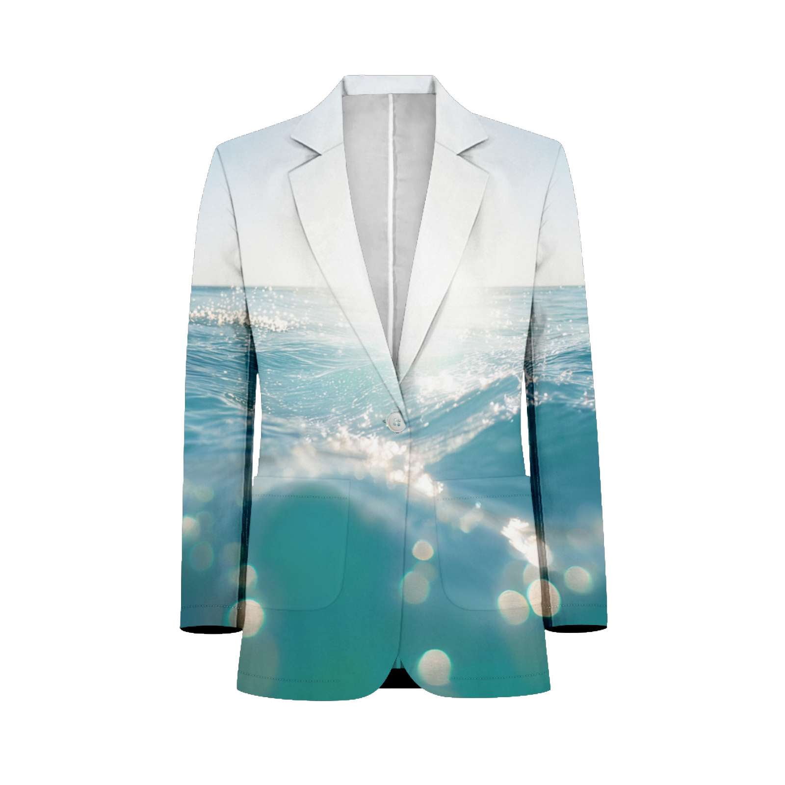 Ocean Wave Splash Mens Suits Shawl Collar Slim Fit Suit Mens Groom ...