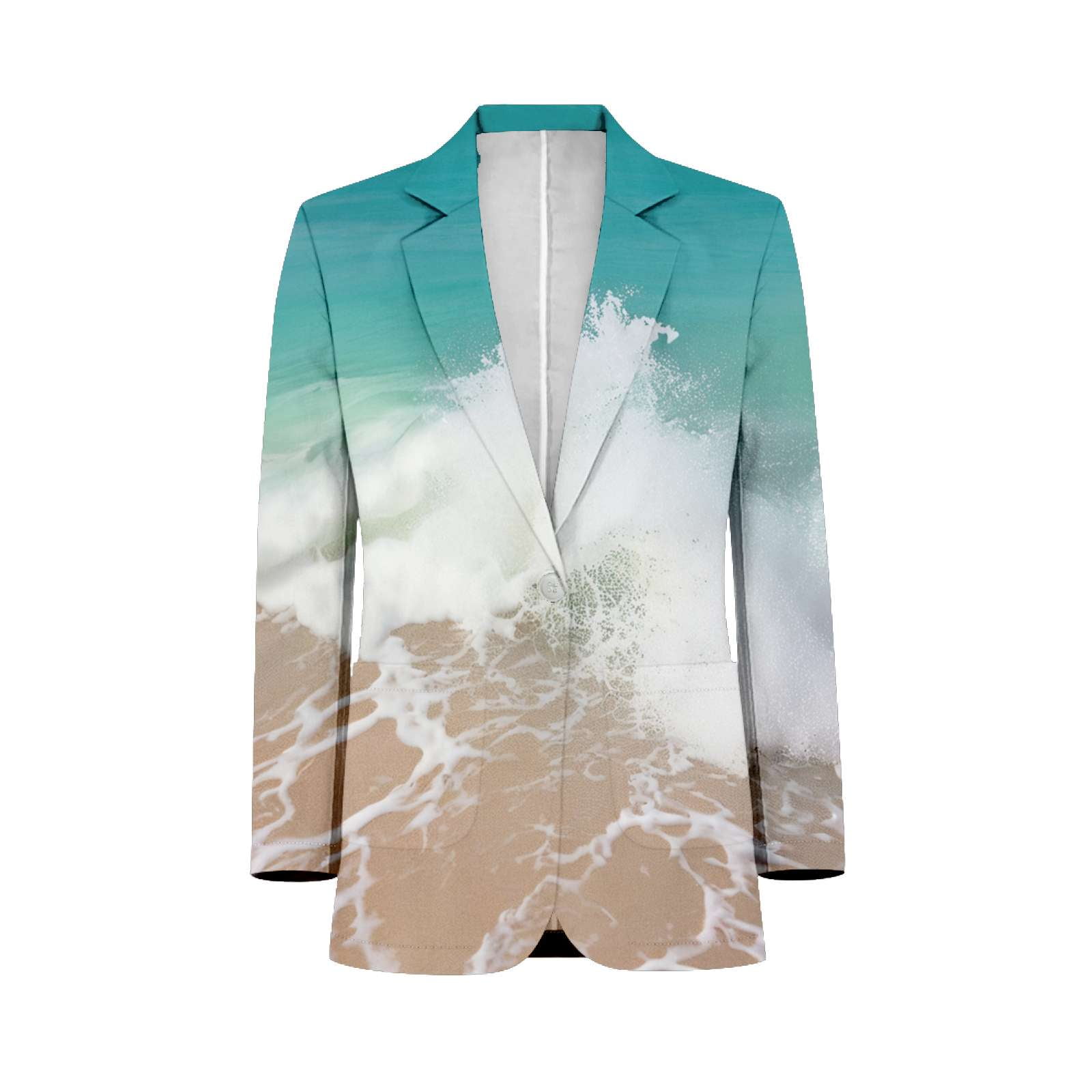 Ocean Wave Splash Mens Suits Shawl Collar Slim Fit Suit Mens Groom ...