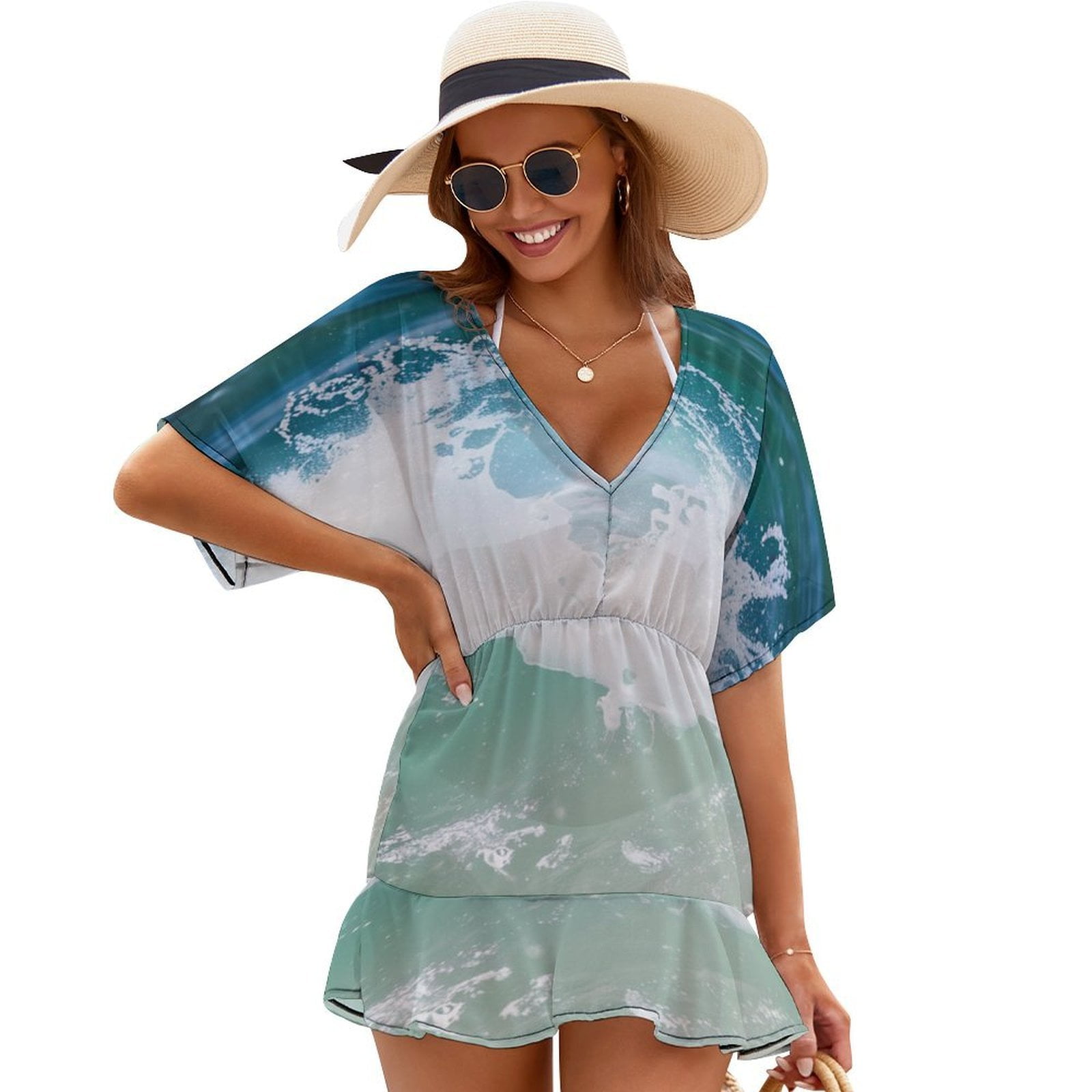 Ocean Wave Splash Women's Luxury Party Dress Evening Dresses Ladies ...