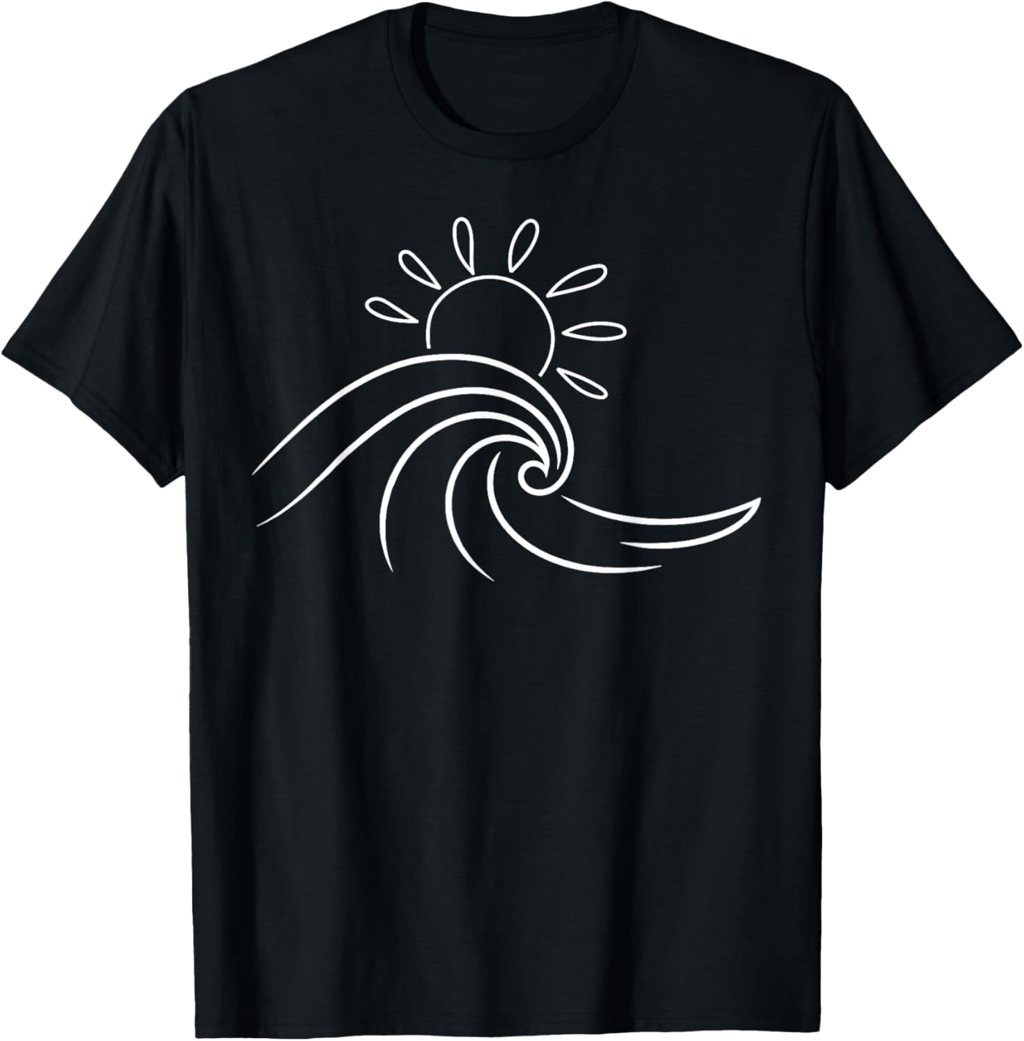Ocean Wave Sunburst Beach Minimalist Graphic T-Shirt - Walmart.com