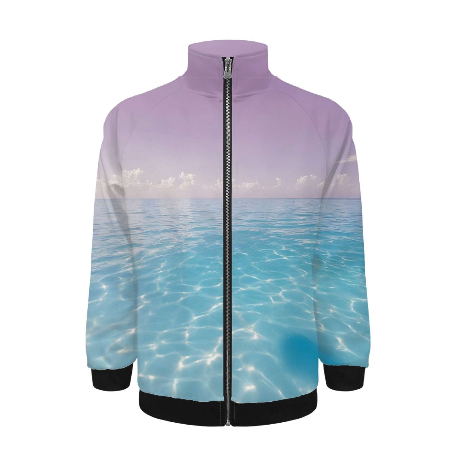 Ocean Wave Sunset Print Jacket Men's Street Cool Long Sleeves Coat ...