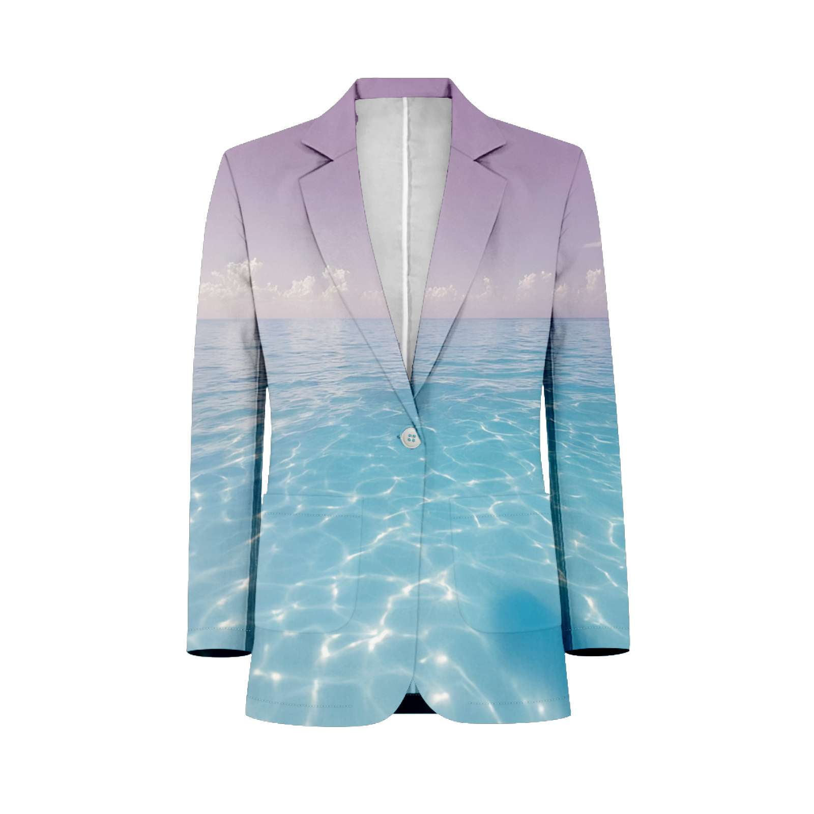 Ocean Wave Sunset Print Mens Suits Shawl Collar Slim Fit Suit Mens ...