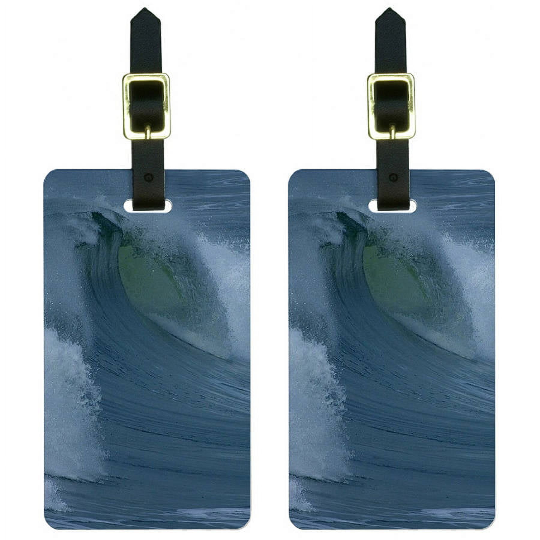 Ocean Wave Surf Surfing Surfer Luggage Tags Suitcase Carry-On ID, Set ...