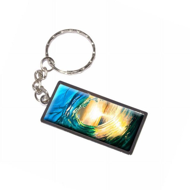 Ocean Wave Surfer Sunset Keychain Key Chain Ring - Walmart.com