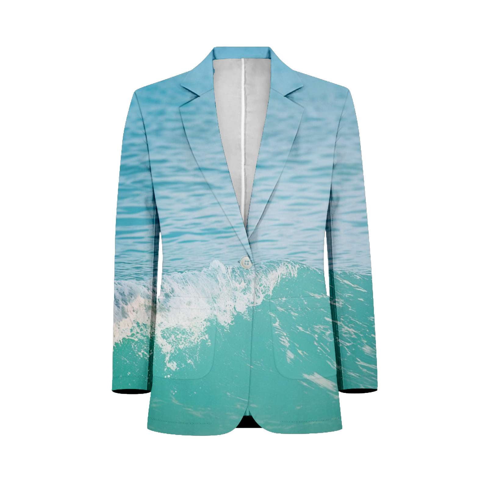 Ocean Wave Texture Customized Men's Suits full man Shawl Collar ...