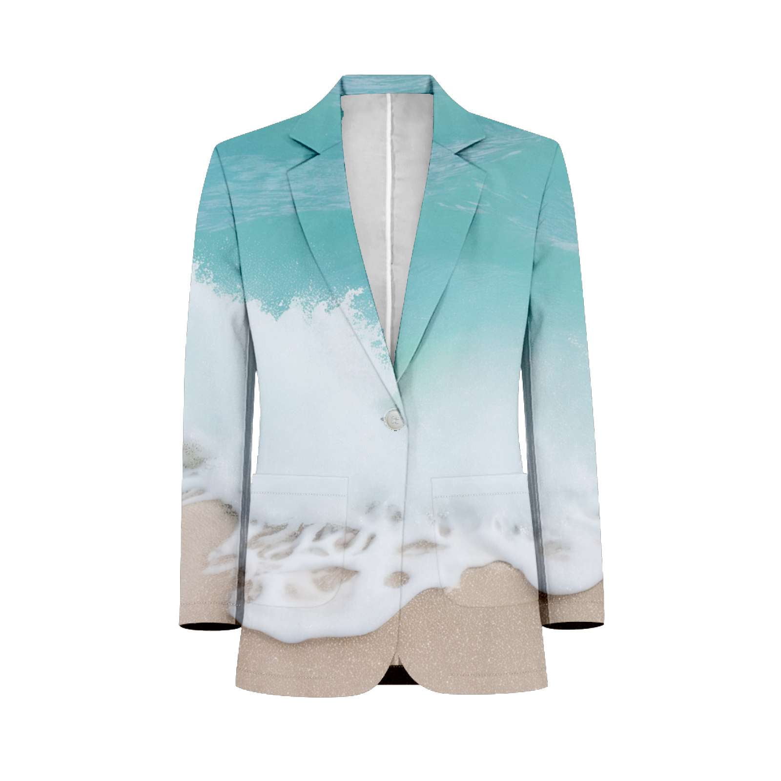 Ocean Wave Texture Print Customized Men's Suits full man Shawl Collar ...