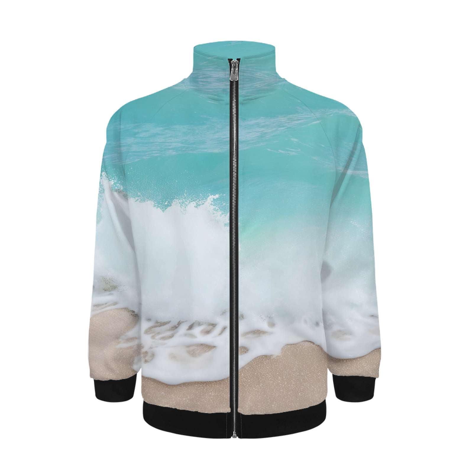 Ocean Wave Texture Print Jacket Men's Street Cool Long Sleeves Coat Personality Tops Oversized ...