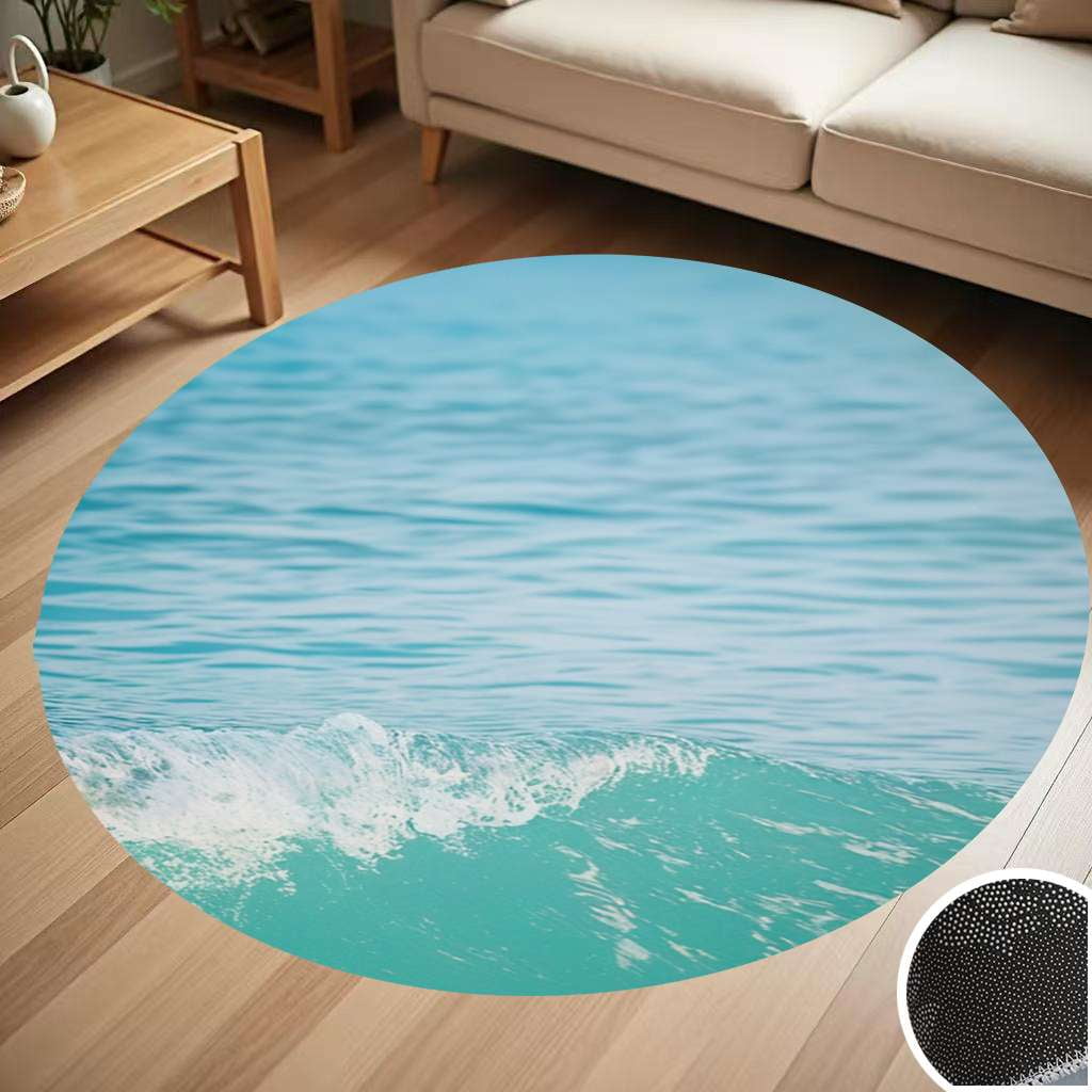 Ocean Wave Texture Round Carpet Living Room Bedroom Home Decoration ...