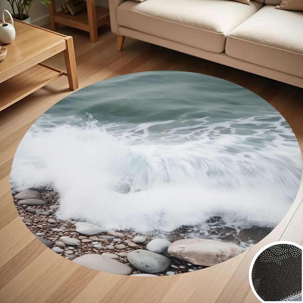 Ocean Wave Texture Round Carpet Living Room Bedroom Home Decoration ...