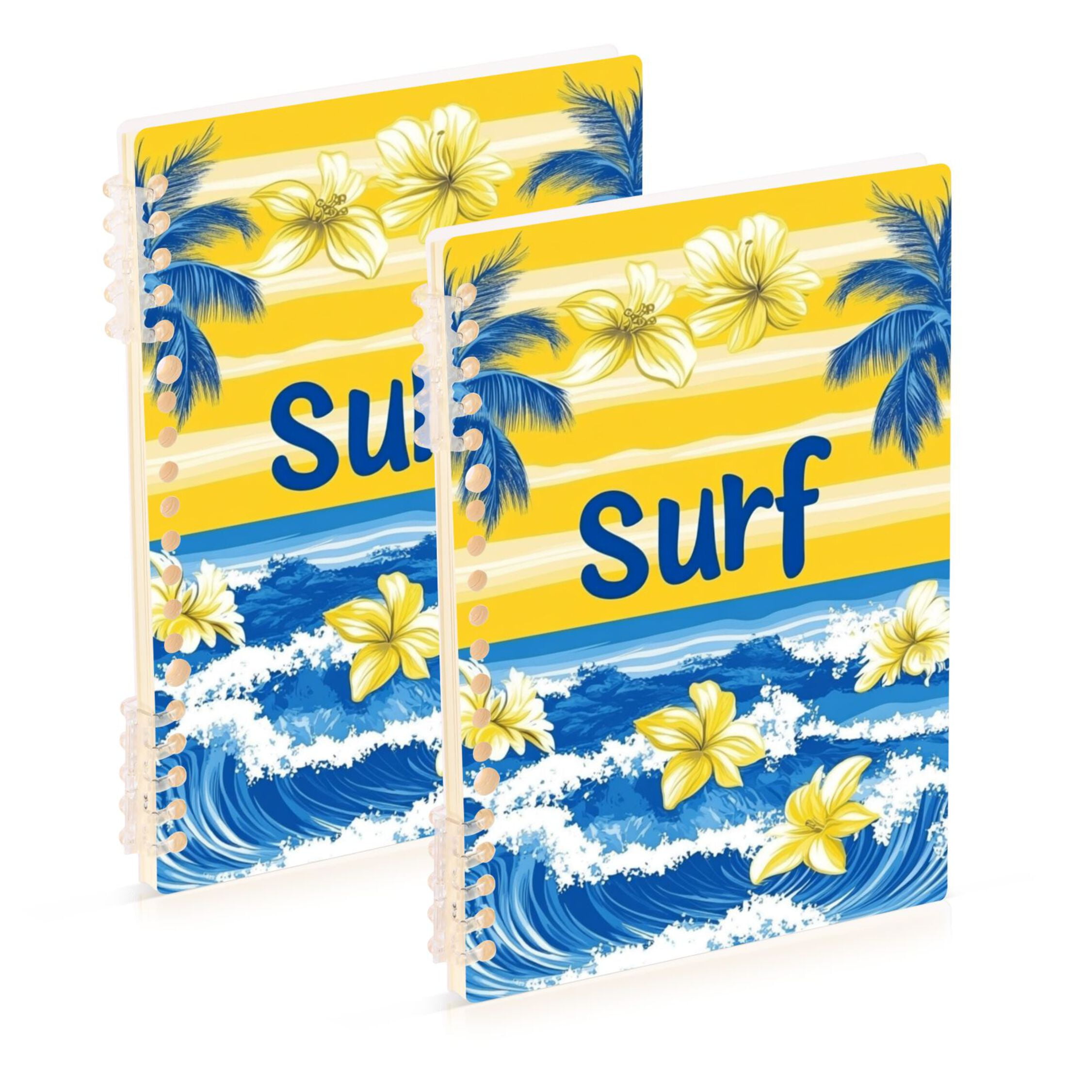 Ocean Wave Tropical Flowers Coconut Trees Notebook Detachable Coil ...