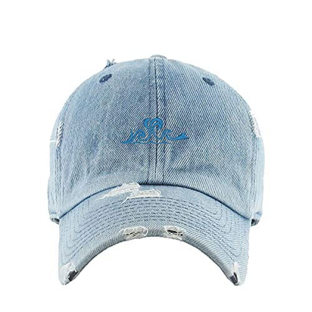 Ocean Wave Vintage Baseball Cap Embroidered Cotton Adjustable ...