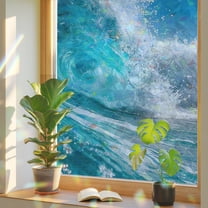 Window Privacy Film, Ocean Sea Stained Glass Rainbow Film Underwater ...