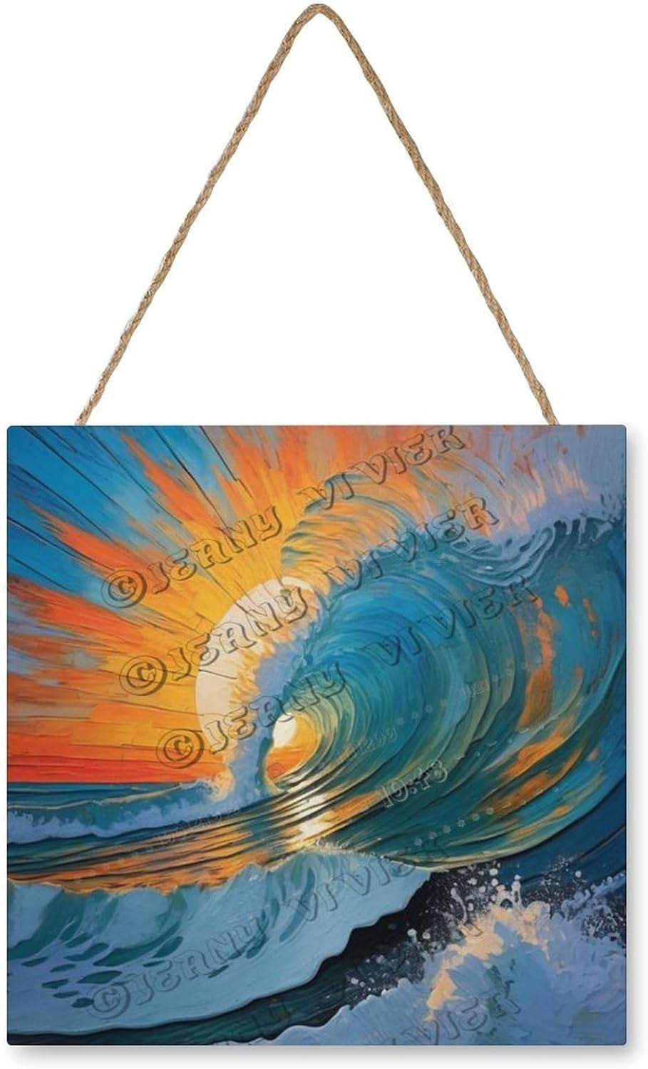 Ocean Wave Wooden Hanging Sign Inspirational Quotes Wall Hanging Sign ...