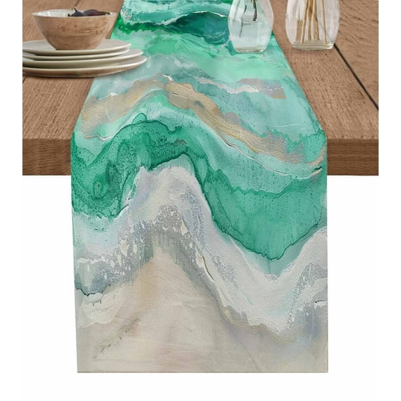Ocean Waves And Beaches Grain Table Runner ration Home r Dinner Table ...